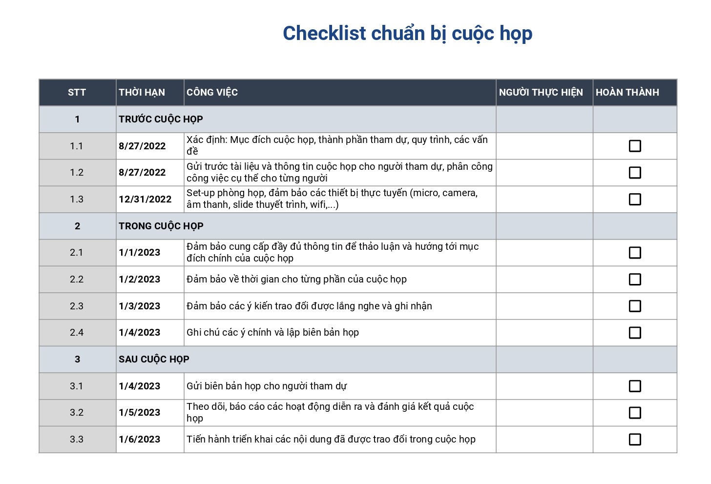 TẢi Ngay 8 Mẫu Checklist Công Việc Excel Miễn Phí Thông Dụng