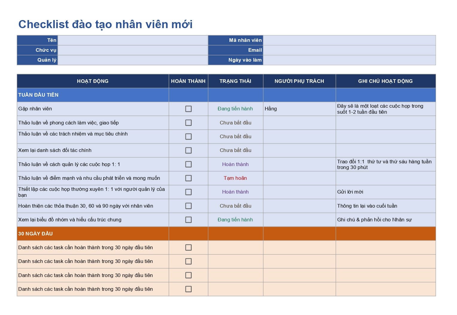 TẢI NGAY 8+ mẫu checklist công việc Excel miễn phí thông dụng